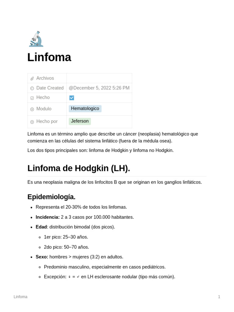 Linfoma | PDF | Linfoma | Sistema linfático