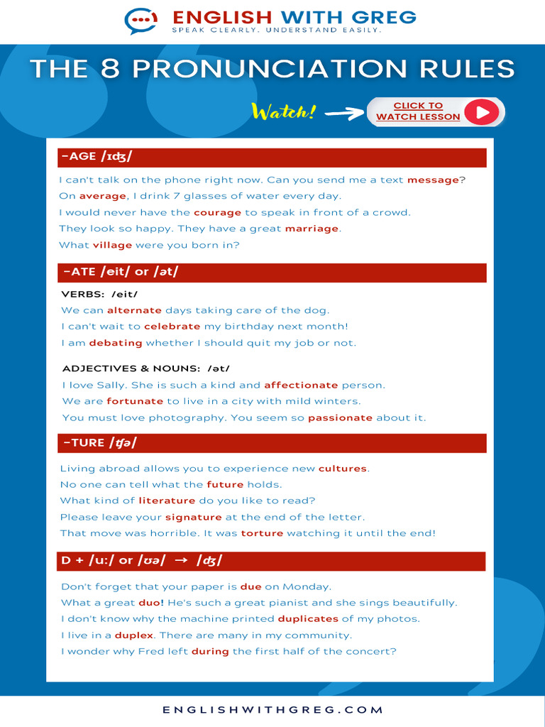 English Pronunciation Tips and Exercises | PDF | Linguistic Typology ...