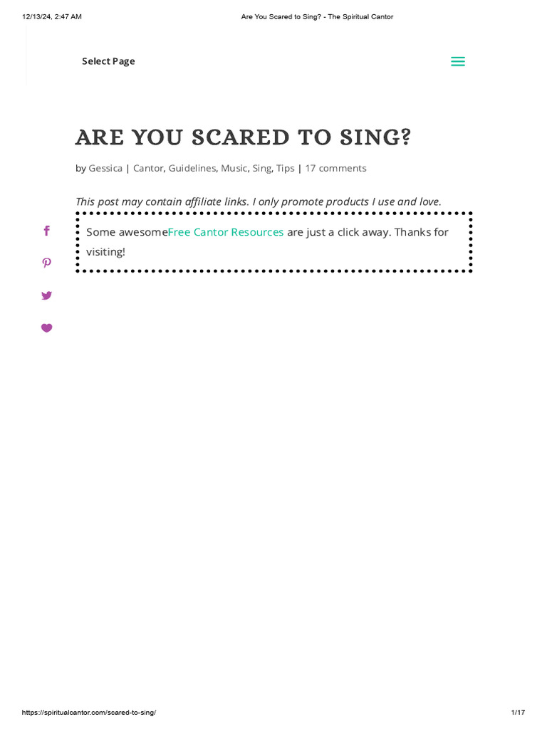 Overcoming Fear of Singing | PDF | Singing | Fear