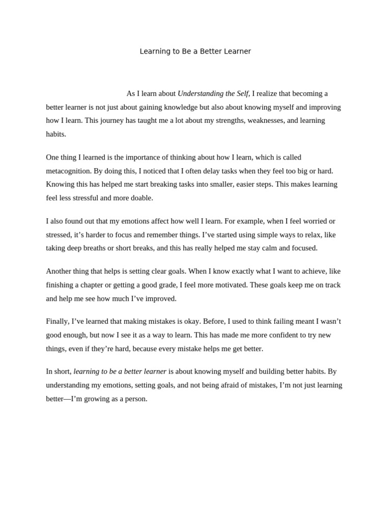 Learning to Be a Better Learner Uts | PDF