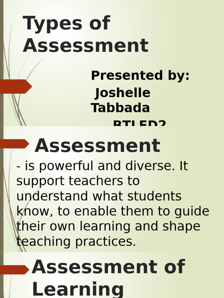 Three Types of Assessment Explained | PDF