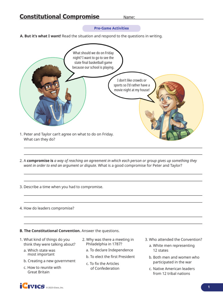 Jenelle Aslam - Constitutional Compromise Extension Pack - Student Docs ...