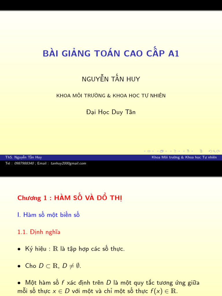 SLIDE TOÁN CAO CẤP A1 | PDF