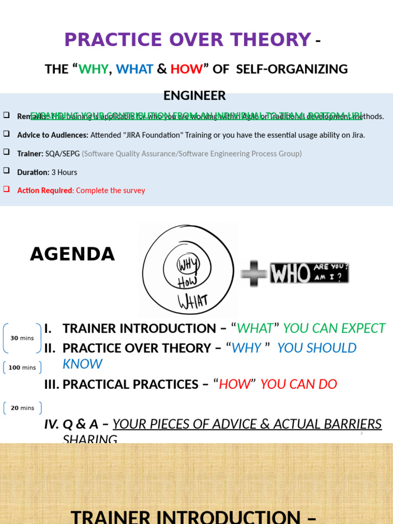 Practice over Theory-The “Why,What,How”_042017 | PDF | Scrum (Software ...
