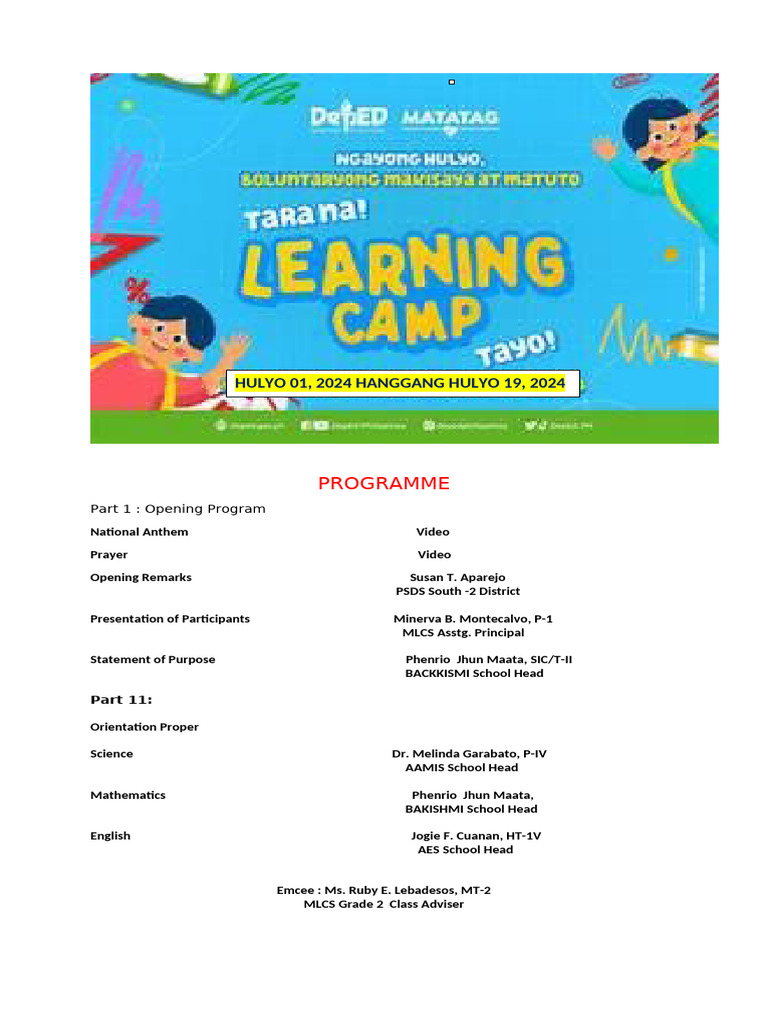 nlc programme 2024 | PDF