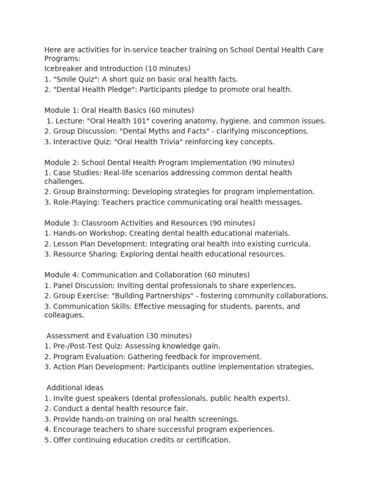 Here Are Activities For in | PDF | Oral Hygiene | Dentistry Branches