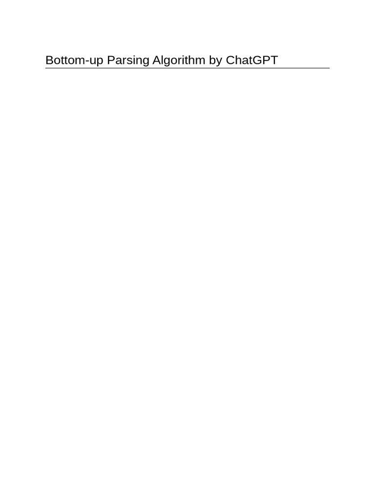 Chatgpt Mylearning On Bottom Up Parsing Algorithm Pdf Parsing