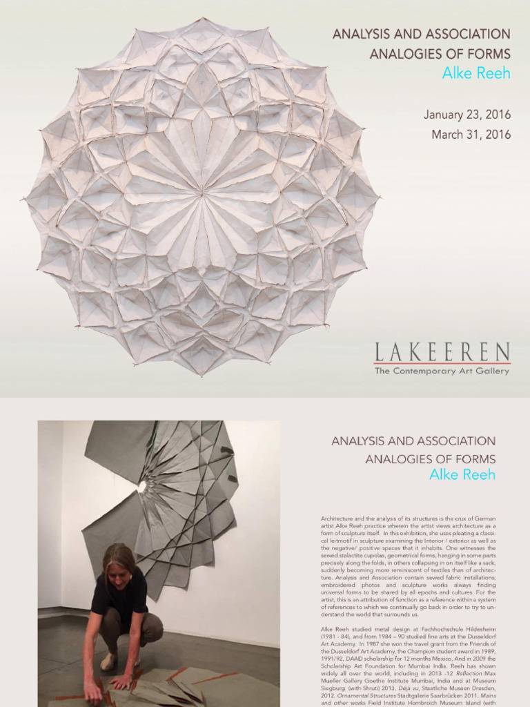 Analysis Association : Exhibition of Alke Reeh , Lakeeren Gallery ...