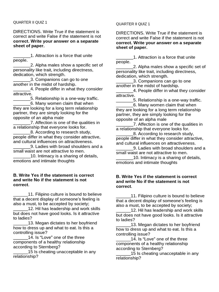 PERDEV QUIZ 1 | PDF | Intimate Relationships | Interpersonal Relationships