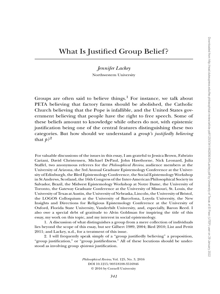 What Is Justified Group Belief | PDF | Epistemology | Evidence What Is Justified Group Belief | PDF | Epistemology | Evidence
