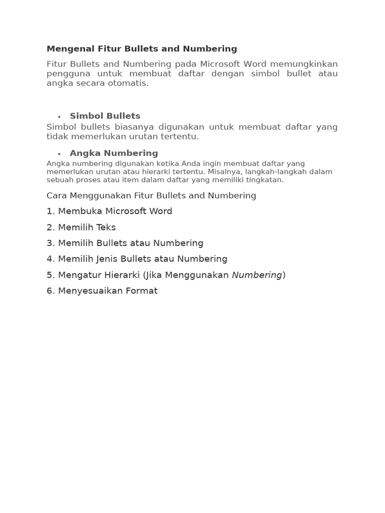 Bullets and Numbering | PDF