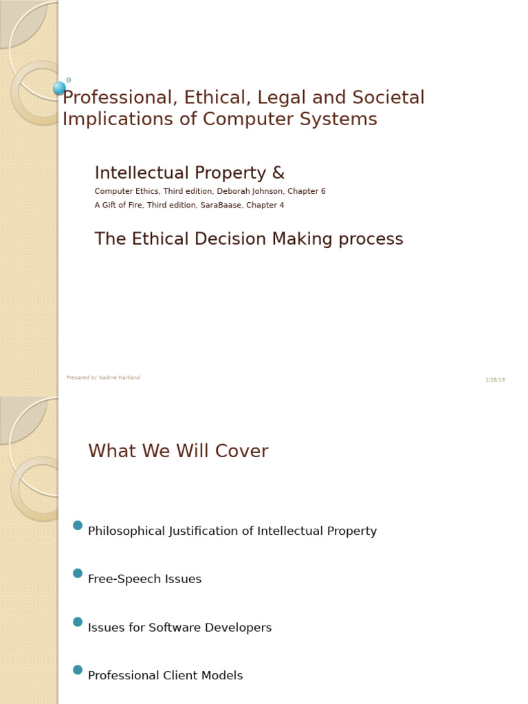 Professional Ethics - Lecture 3 - Intellectual Property | PDF ...