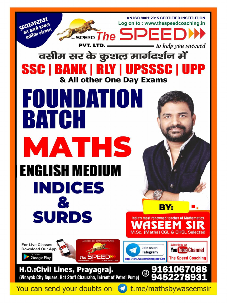 Indices and Surds Final Sheet Foundation Batch | PDF | Mathematical ...