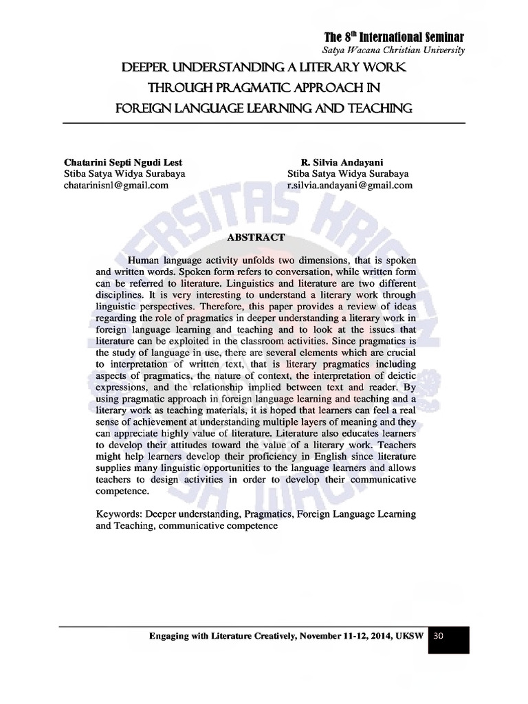 PROS_Chatarini SNL, R Silvia A_deeper understanding a literary_fulltext | PDF | Semantics ...