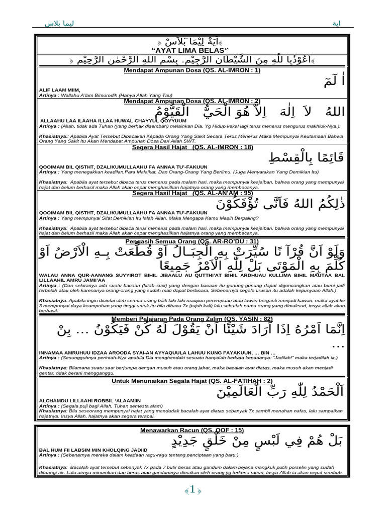 Ayat Lima Belas 21 | PDF