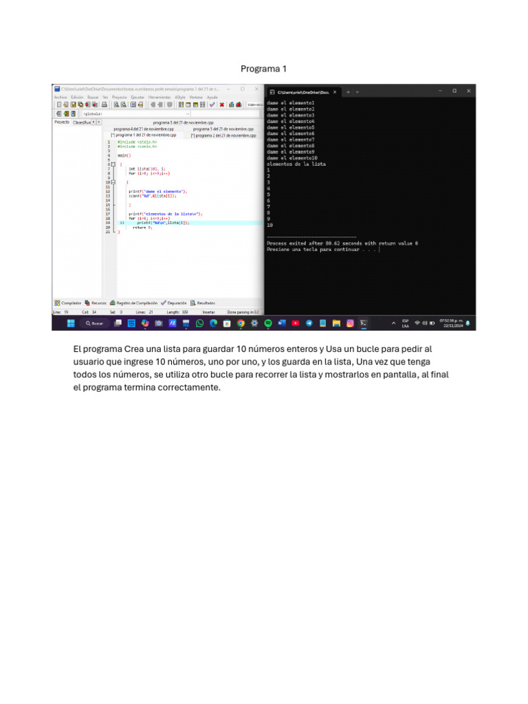 Programas en Python para manejar listas | PDF