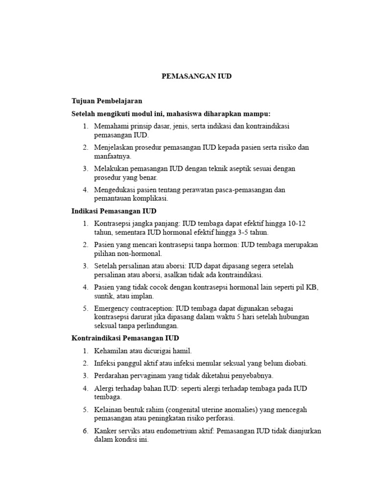 Pemasangan Iud | PDF
