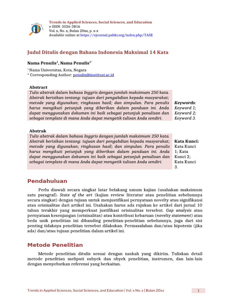 Template TASE - 2023 | PDF