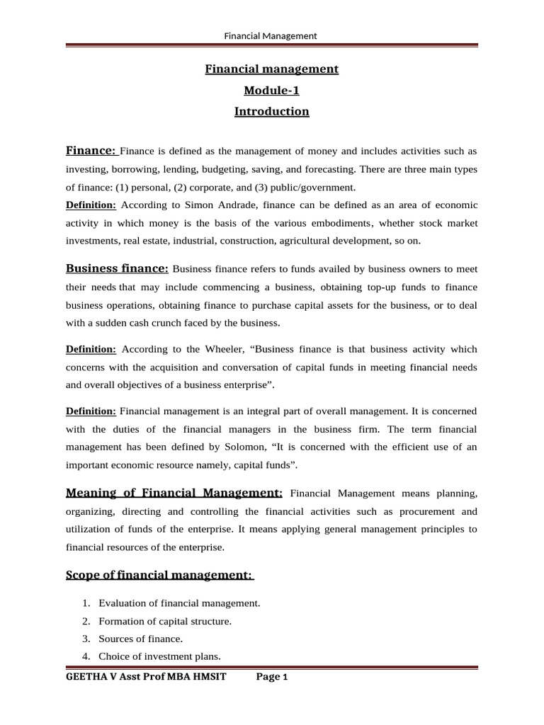 FM module- 1 | PDF | Futures Contract | Derivative (Finance)