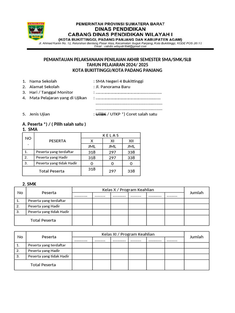 KOP Instrumen - Pemantauan - PAS - 2024. - PASAMAN | PDF