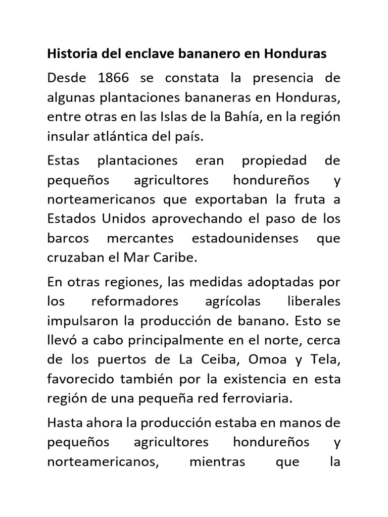 Historia del enclave bananero en Honduras | PDF | Honduras | Economias