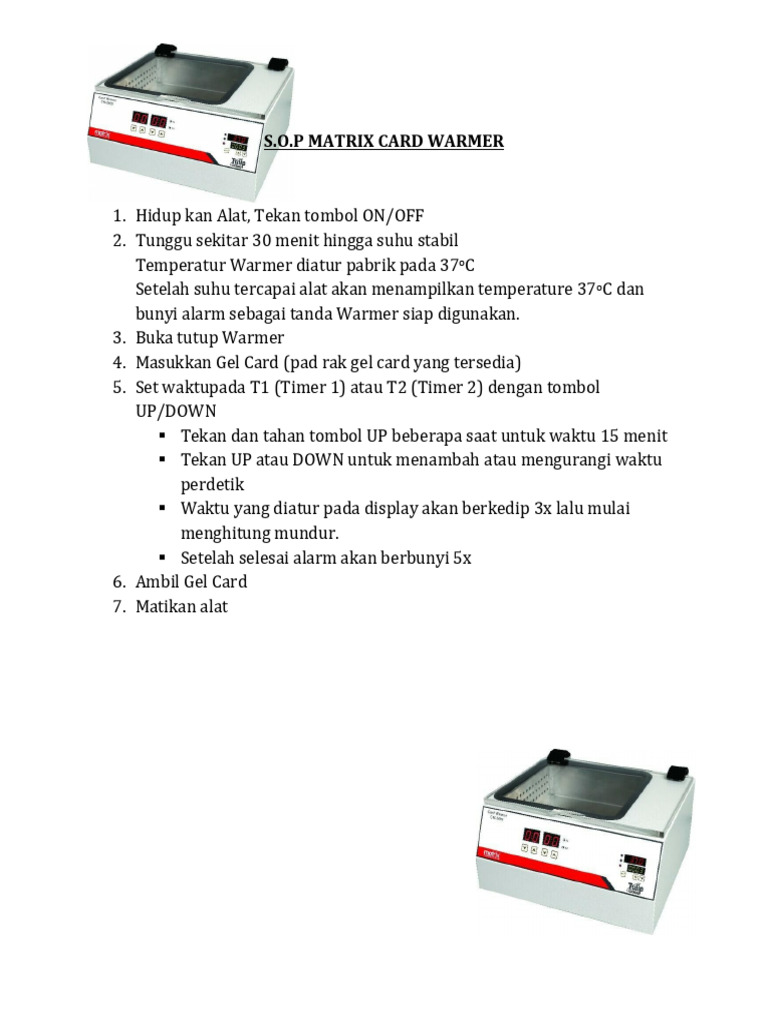 Sop Matrix Card Warmer | PDF