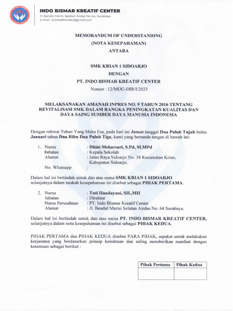 Pt. Indo Bismar | PDF