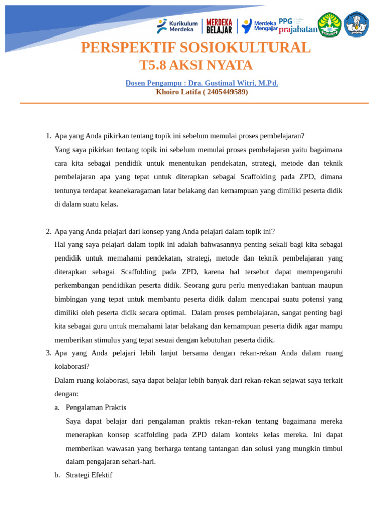 T3.3 RUANG KOLABORASI Pembelajaran Berdiferensiasi | PDF