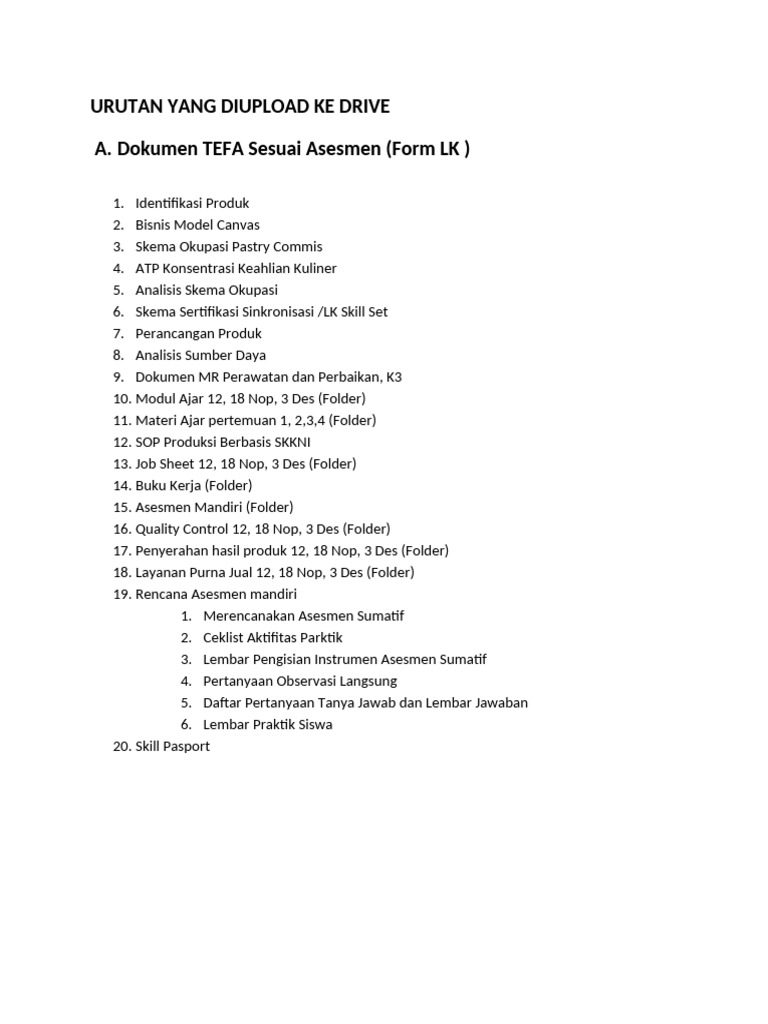 URUTAN YANG DIUPLOAD KE DRIVE | PDF