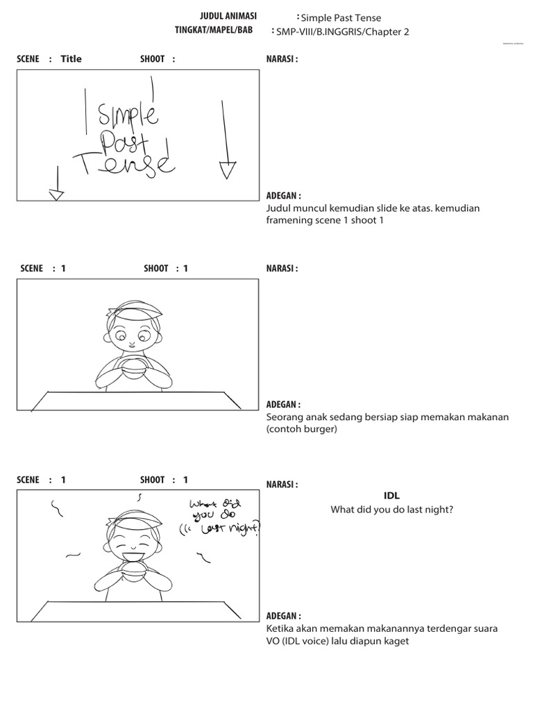 Storyboard Simple Past PDF | PDF