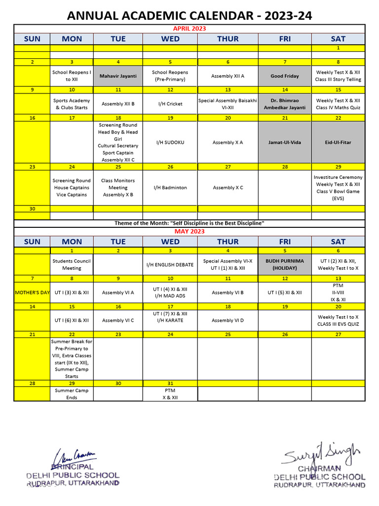 School Academic Calendar 2023-24 | PDF | Observances | Religious Holidays