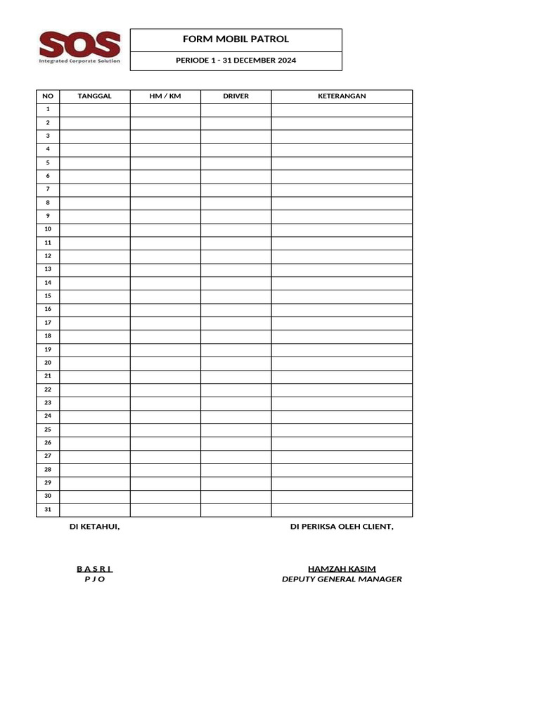 Contoh Form Mobil | PDF