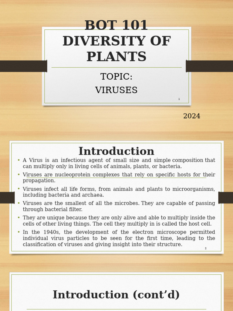Bot 101 Viruses | PDF | Virus | Plant Virus