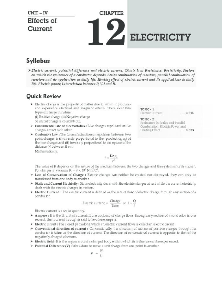 Class x Electricity | PDF