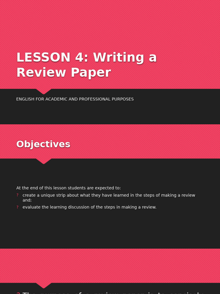 Writing A Review Paper | PDF | Systematic Review | Methodology