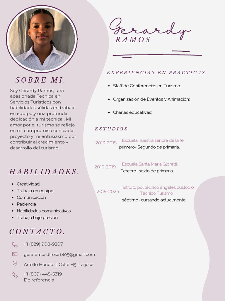 Curriculum Vitae CV Personalizable Boho Femenino Profesional Formas ...