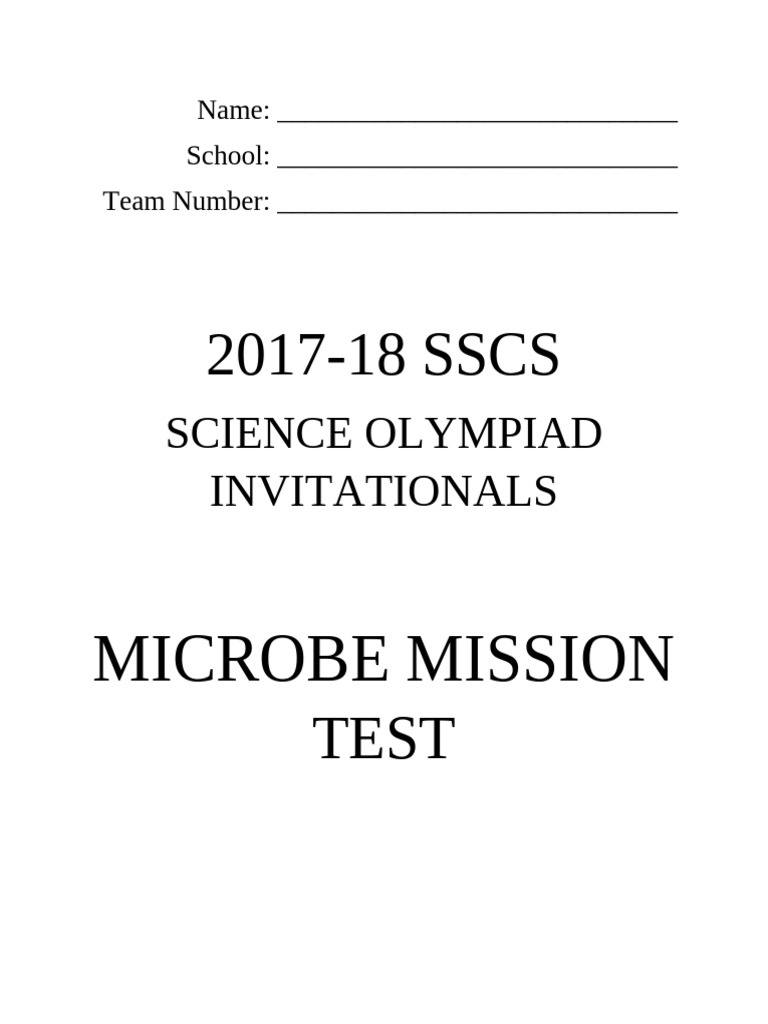 Microbe Mission- 2017 Invitationals | PDF | Bacteria | Cell (Biology)