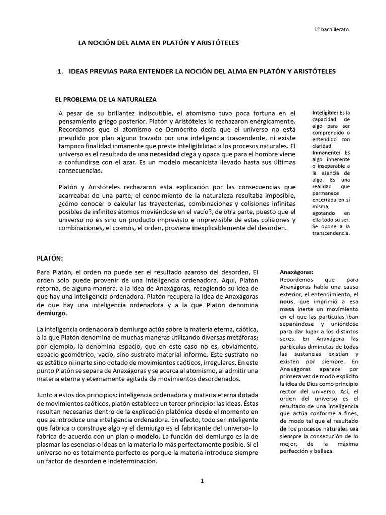 La Nocion de Alma en Platon y Aristoteles | PDF | Alma | Platón