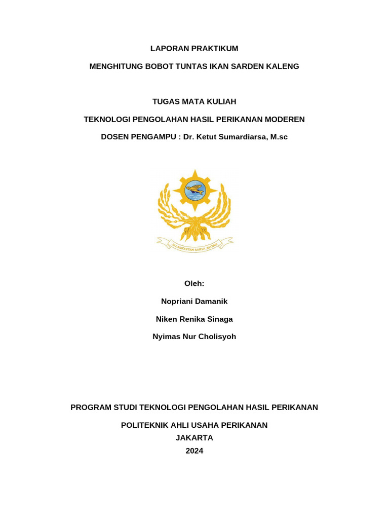 Laporan Pak Ketut (Nopri, Niken, Nyimas) | PDF