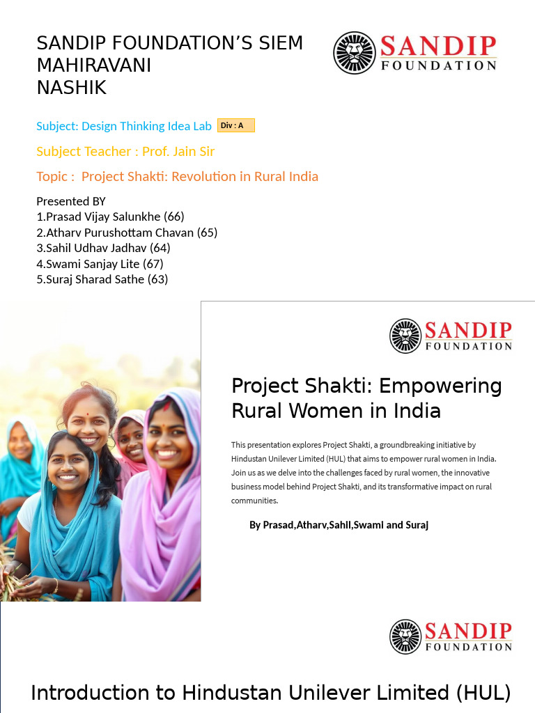 Project-Shakti Presentation | PDF | Entrepreneurship | Empowerment