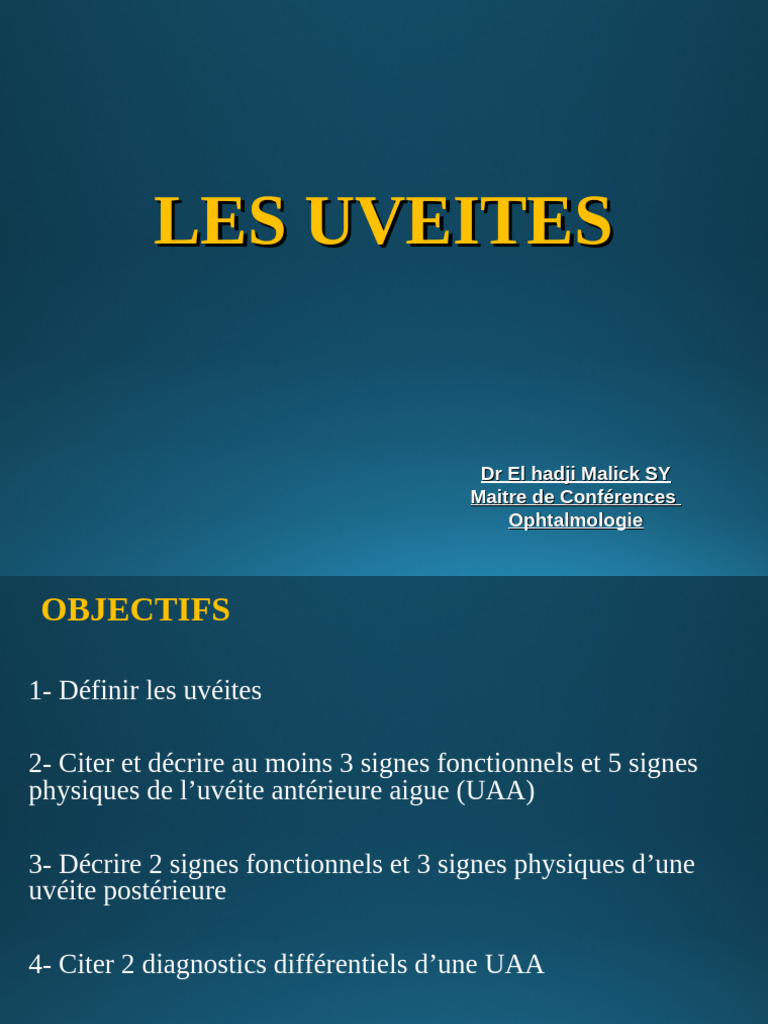 Uvéite Phacoantigénique et Diagnostic | PDF | Maladies et troubles ...