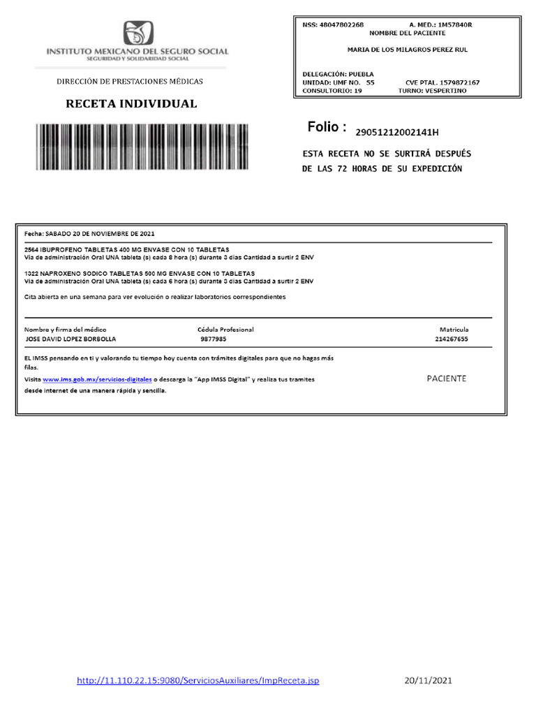 receta-IMSS Editable | PDF