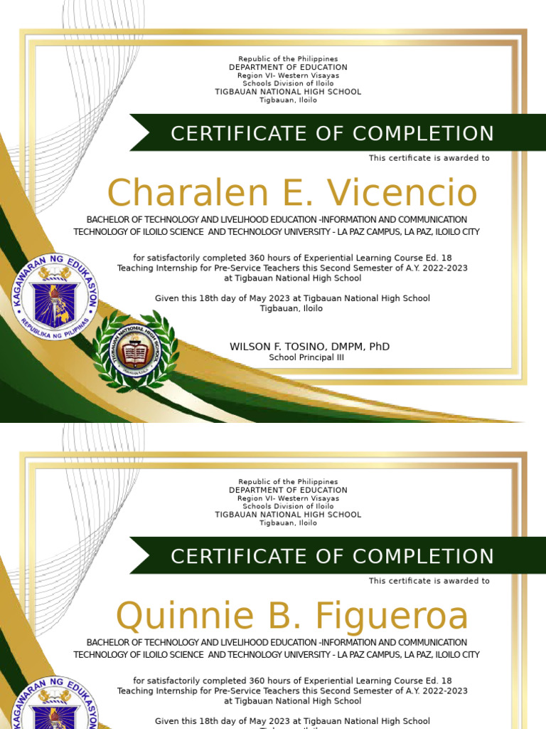 Green and Gold Minimalist Employee of The Month Certificate (11 × 8.5in) | PDF | Educational ...