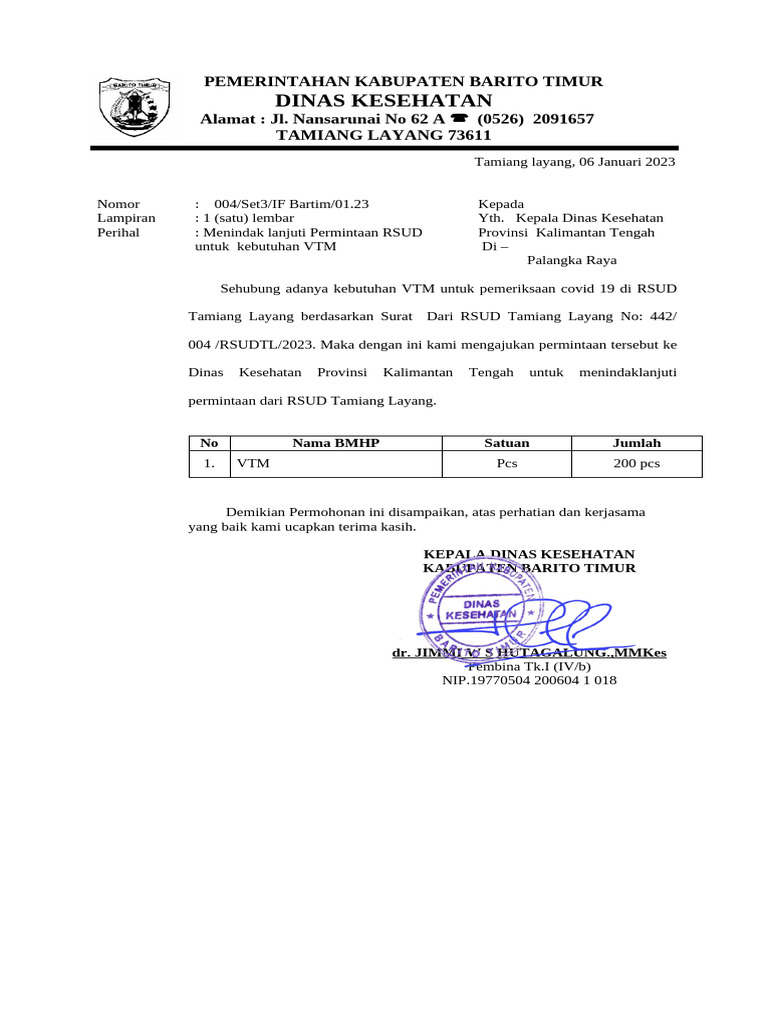 Surat Permintaan Buffer Stok 2020 (1) BARU | PDF