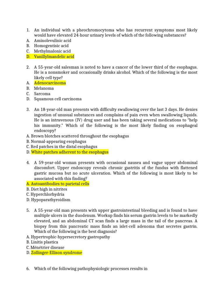 pathophysiology paper | PDF | Esophagus | Stroke