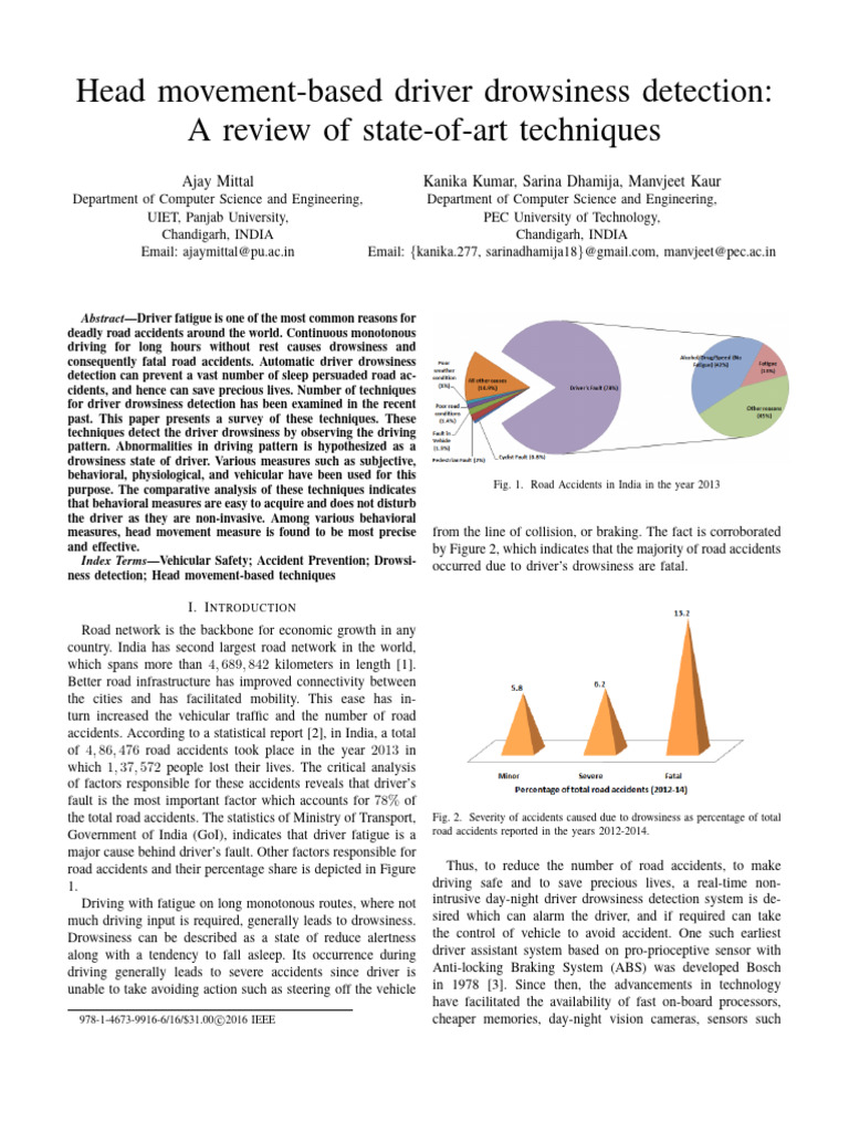 Head Movement-Based Driver Drowsiness Detection | PDF | Traffic Collision | Electroencephalography