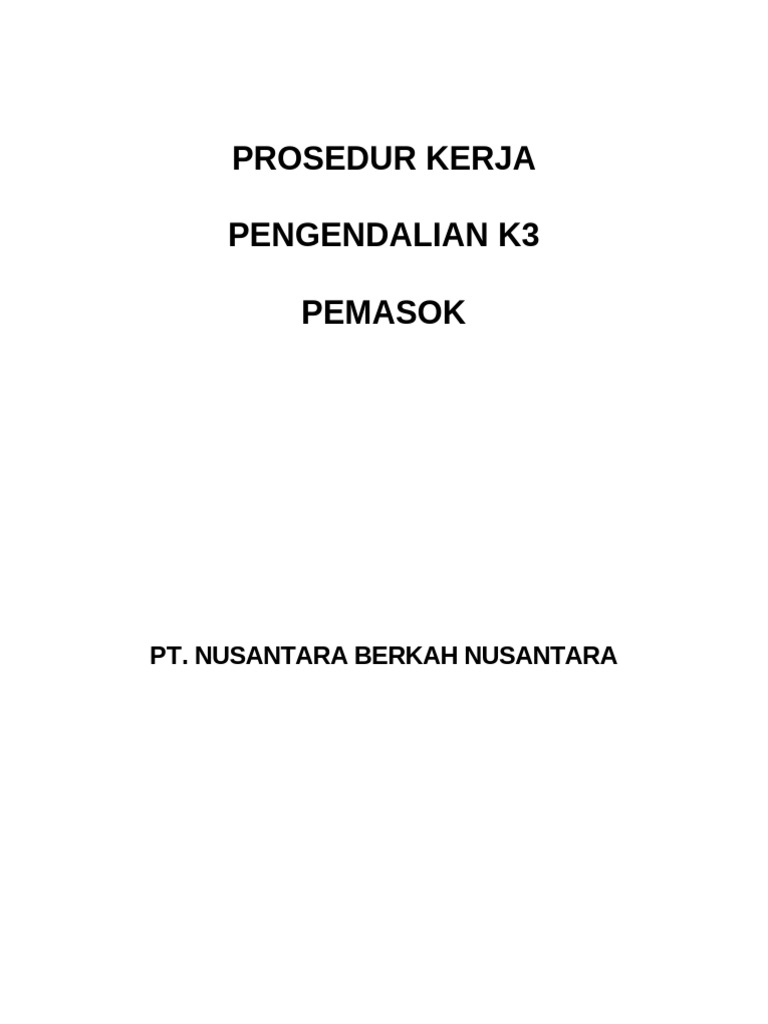 Nbb-Hse-10 Prosedur Pengendalian K3 Pemasok | PDF