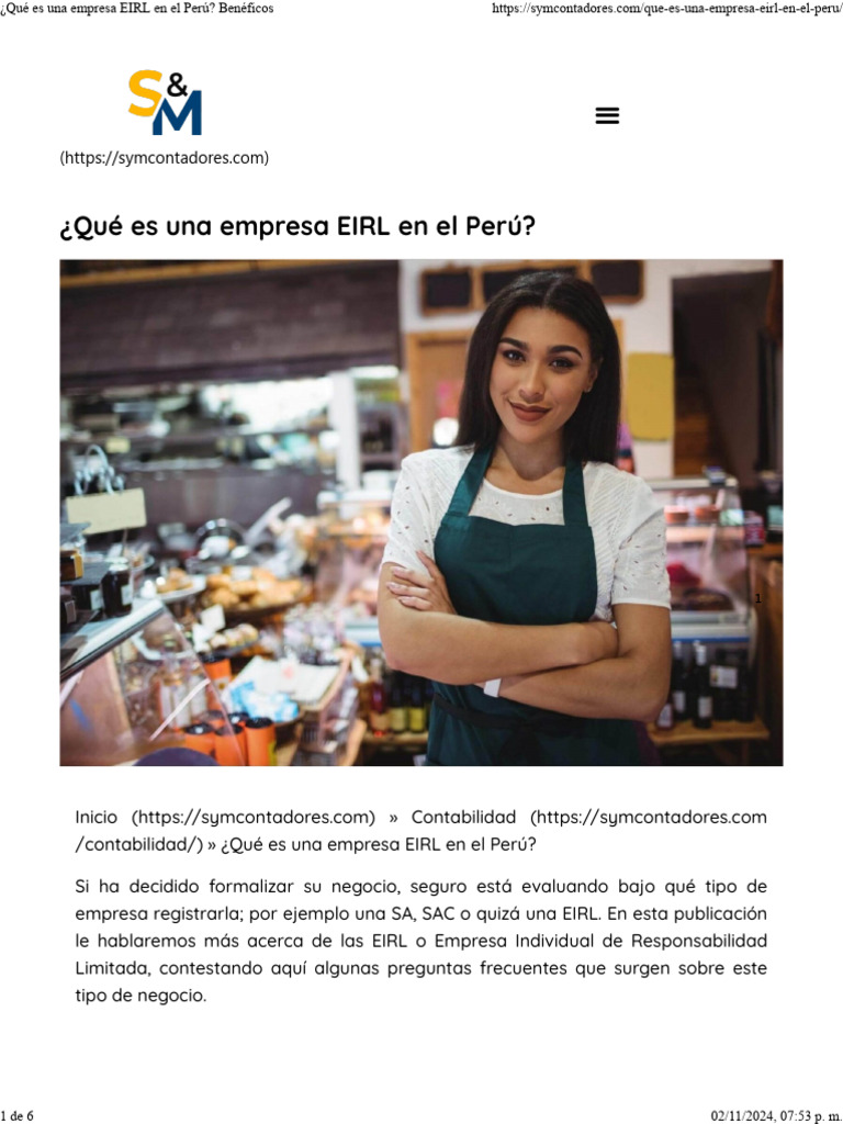 ¿Qué Es Una Empresa EIRL en El Perú - Benéficos | PDF | Bienes (Ley ...