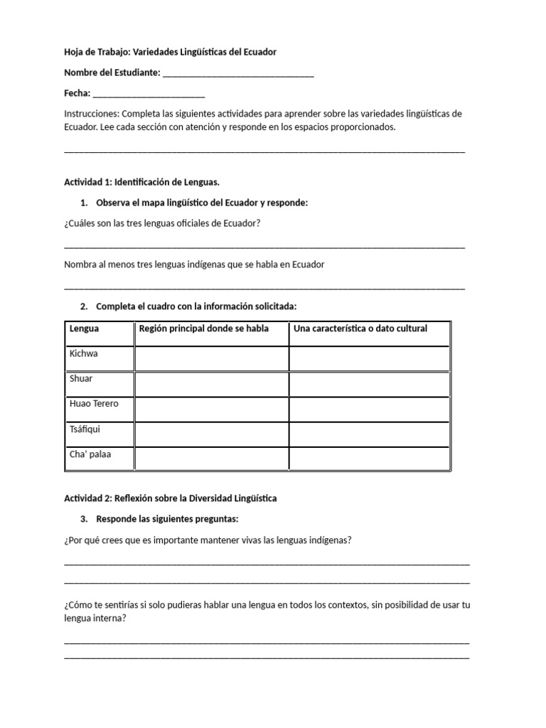 Hoja de Trabajo | PDF
