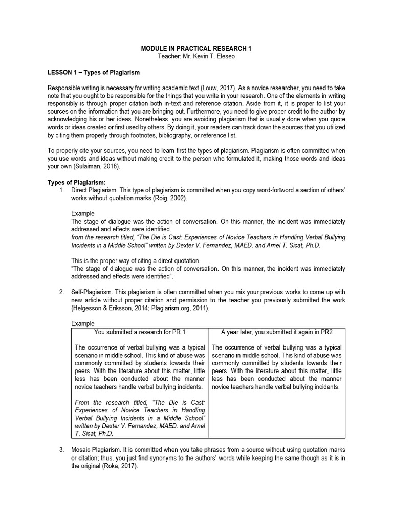 Citing Sources to Avoid Plagiarism | PDF | Plagiarism | Bullying